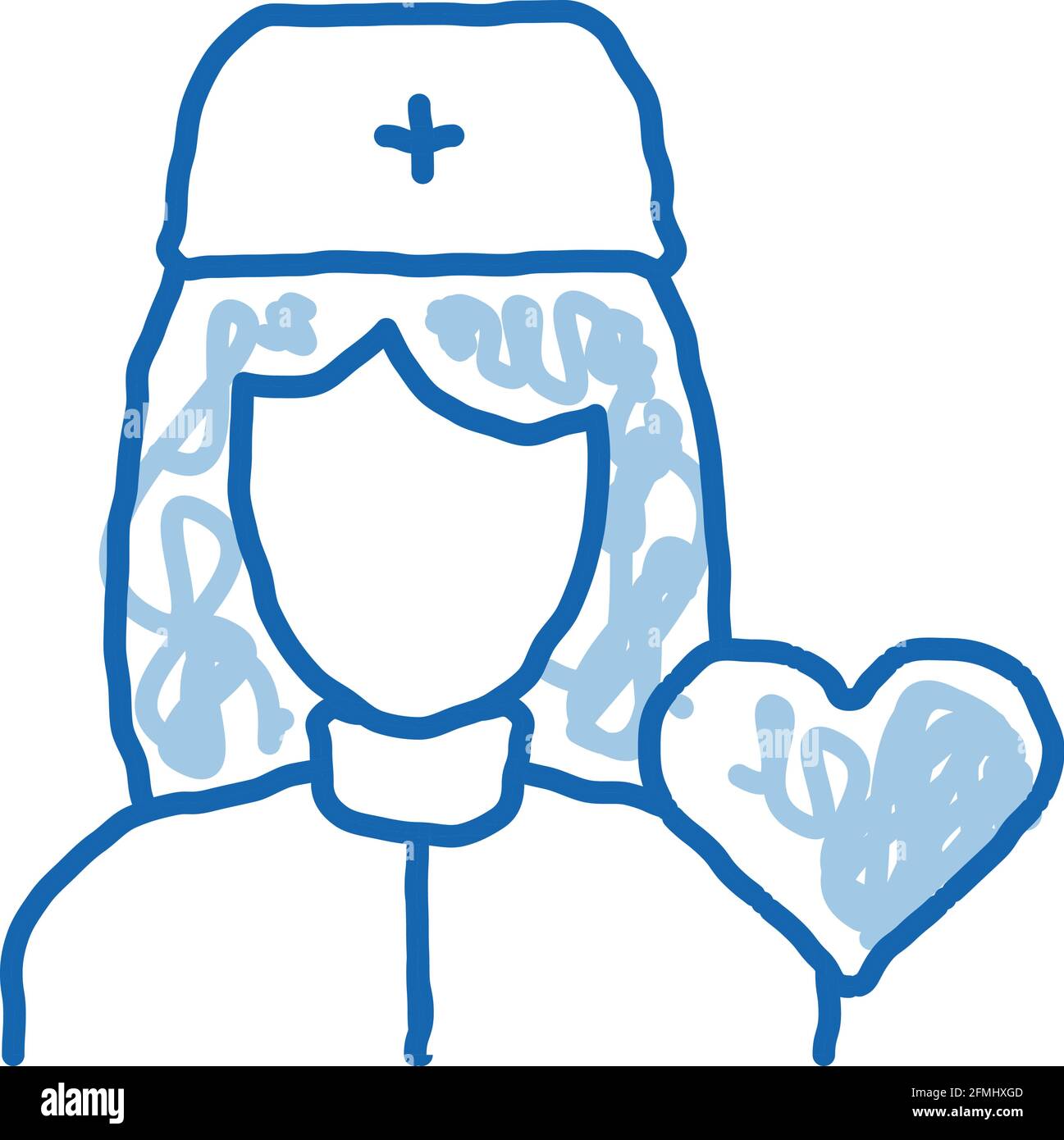 medical nurse doodle icon hand drawn illustration Stock Vector Image ...