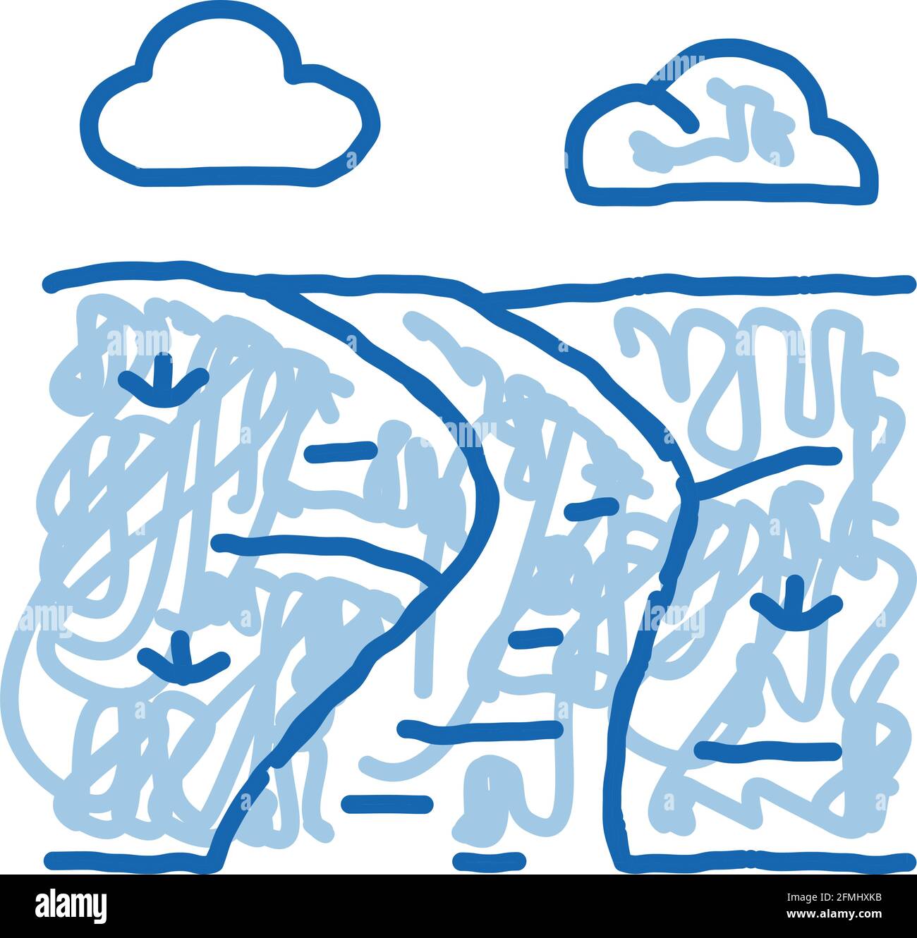 long river doodle icon hand drawn illustration Stock Vector Image & Art ...