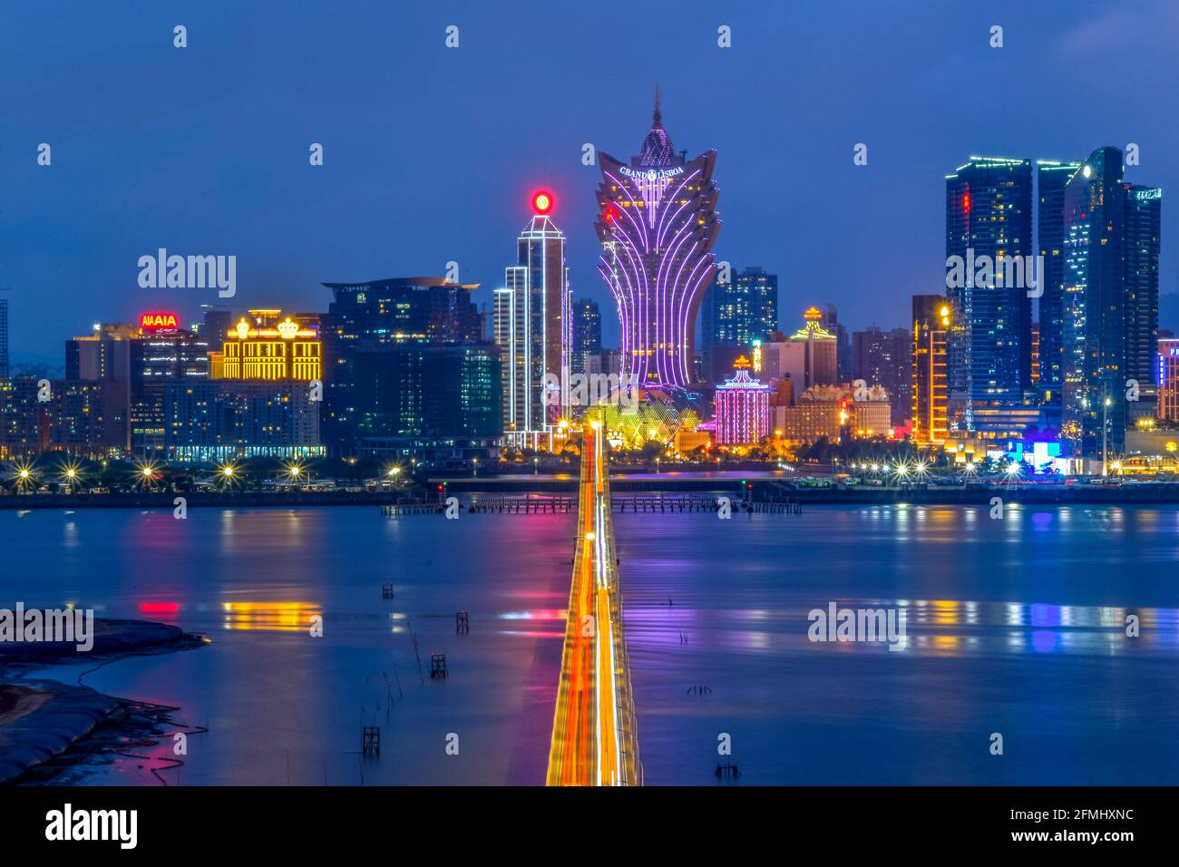 Macao, China - April 2, 2020: Macao cityscape skyline and skyscraper at ...