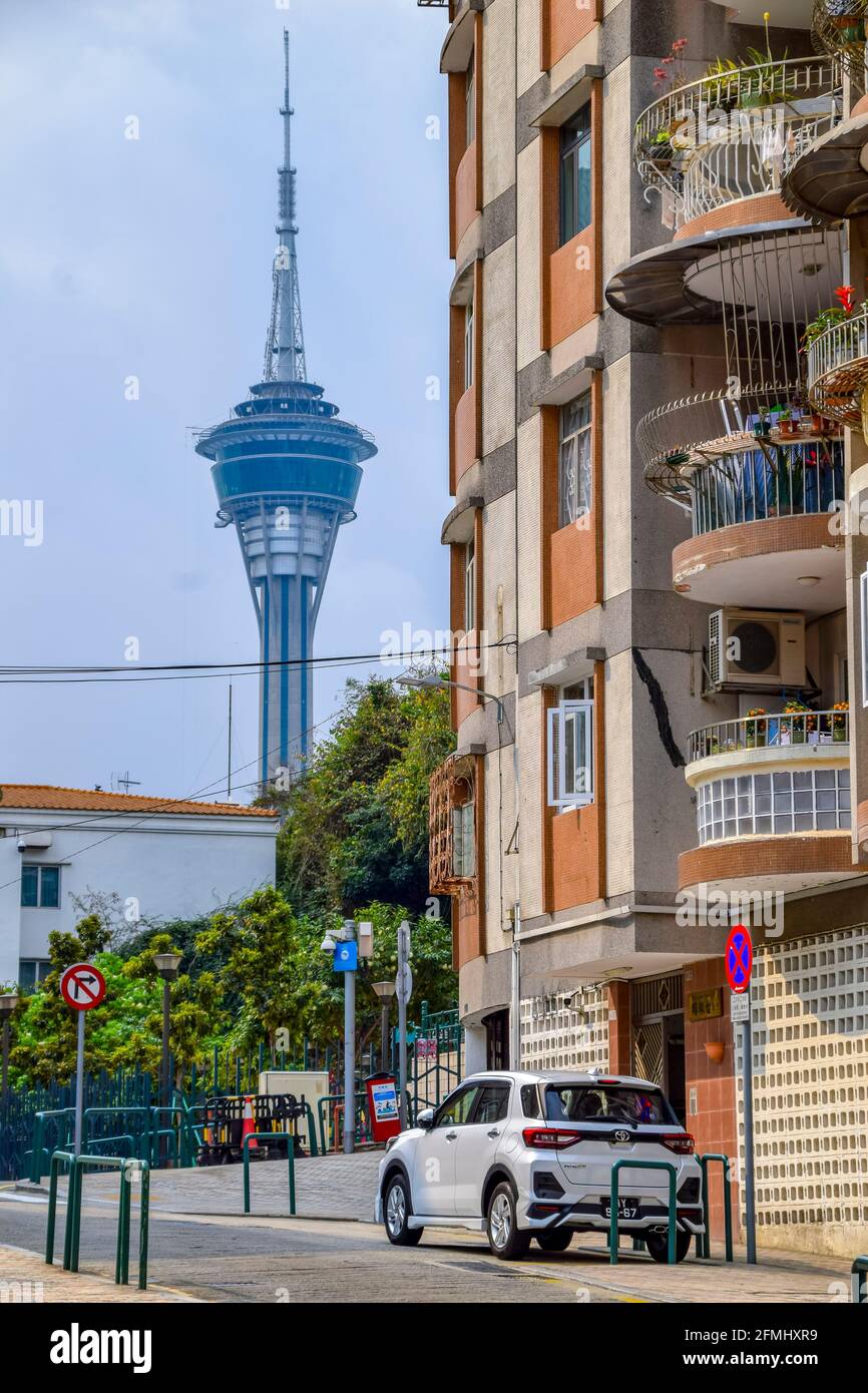 Macao, China - April 2, 2020: macao tourism tower in macao china,this ...