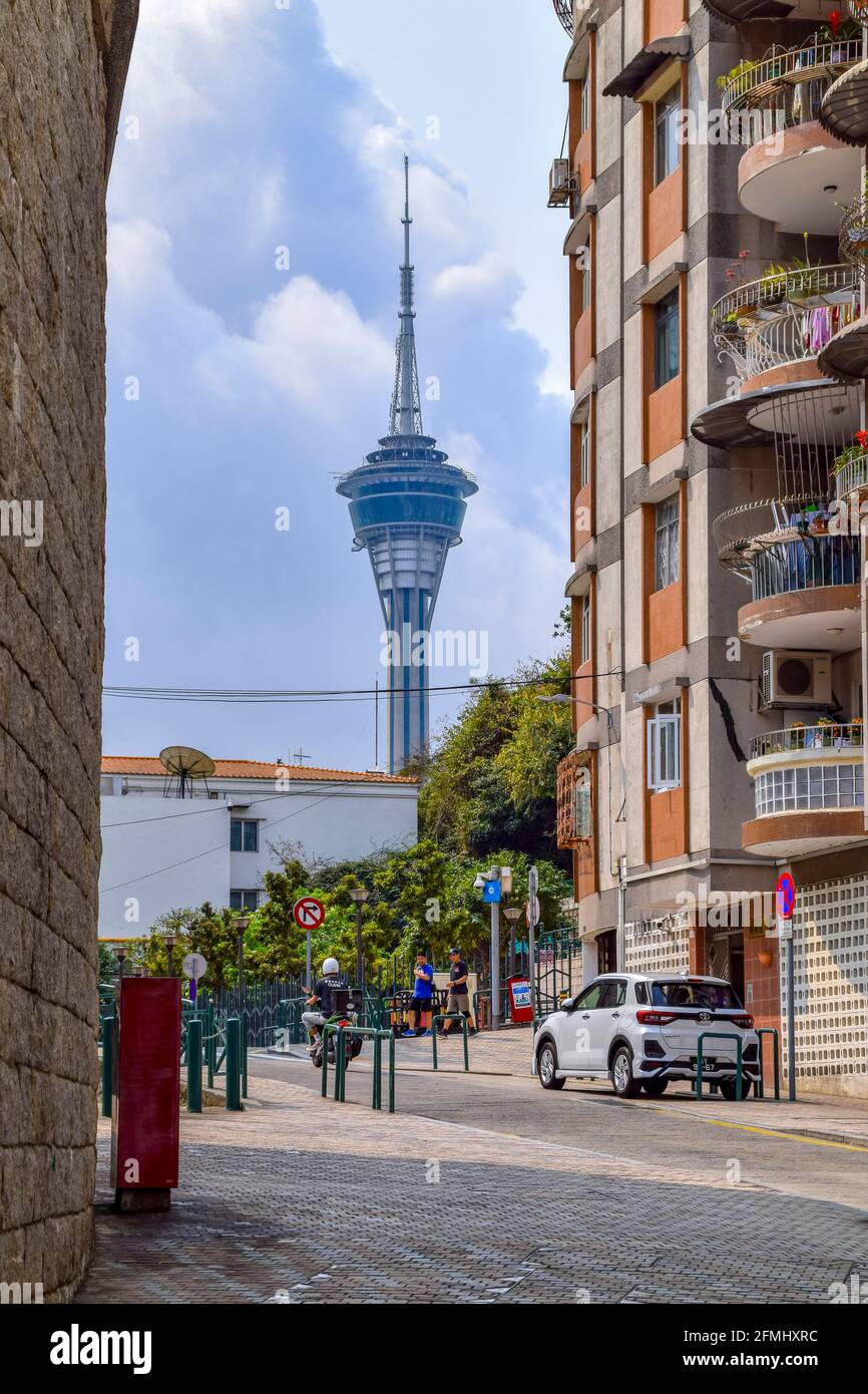 Macao, China - April 2, 2020: macao tourism tower in macao china,this ...