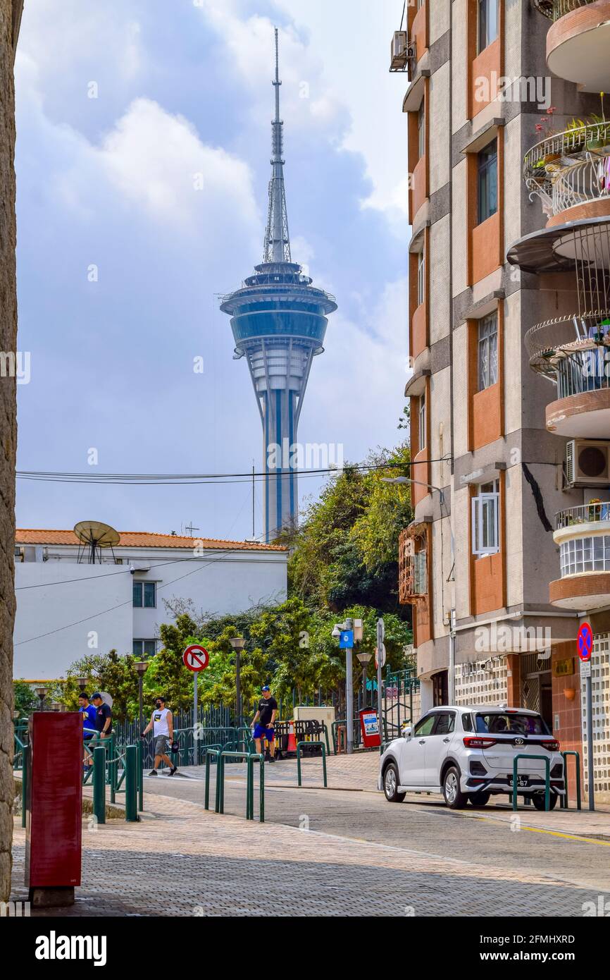 Macao, China - April 2, 2020: macao tourism tower in macao china,this ...