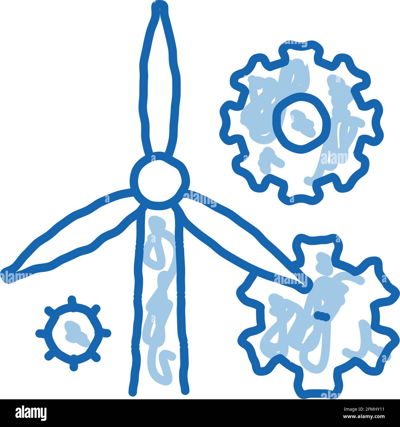 windmill settings doodle icon hand drawn illustration Stock Vector ...