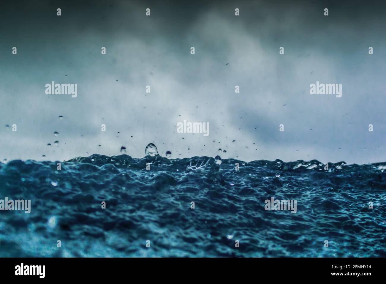 Droplets Hitting The Water Surface Ocean Sea Rain Drops Stock Photo - Alamy