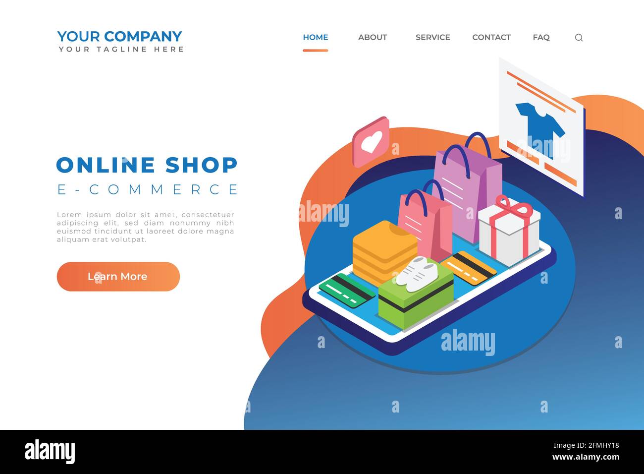 Modern Isometric E-Commerce Web Landing Page Header Vector Stock Vector ...