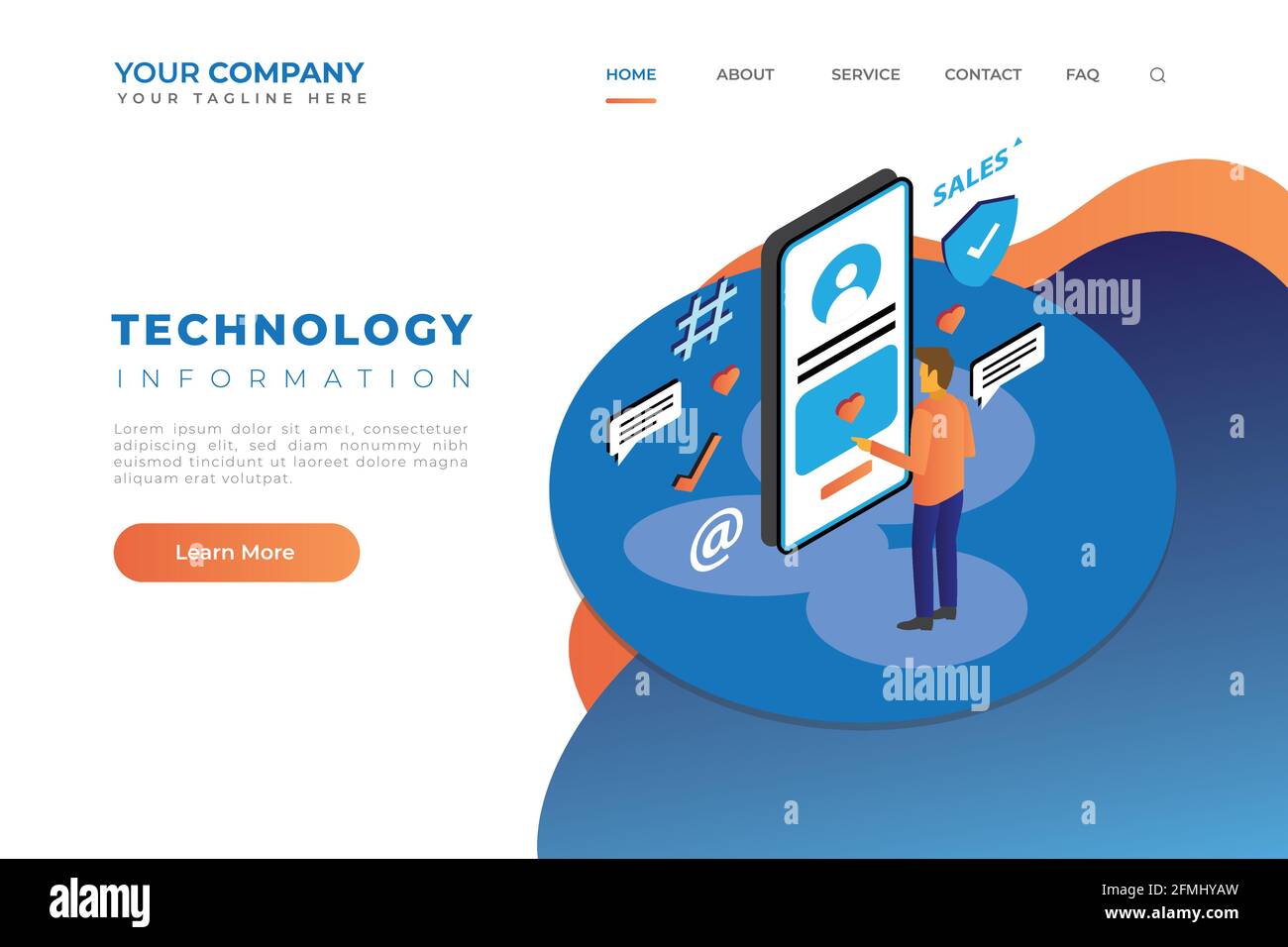 Modern Isometric Information Technology Web Landing Page Header Vector ...
