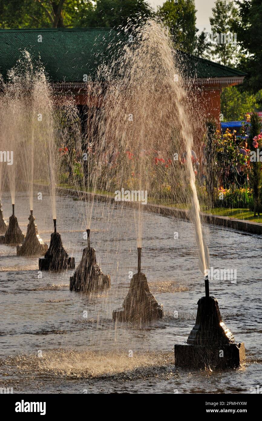 Central channel with fountains, Shalimar Bagh, a Moghul Garden on the ...