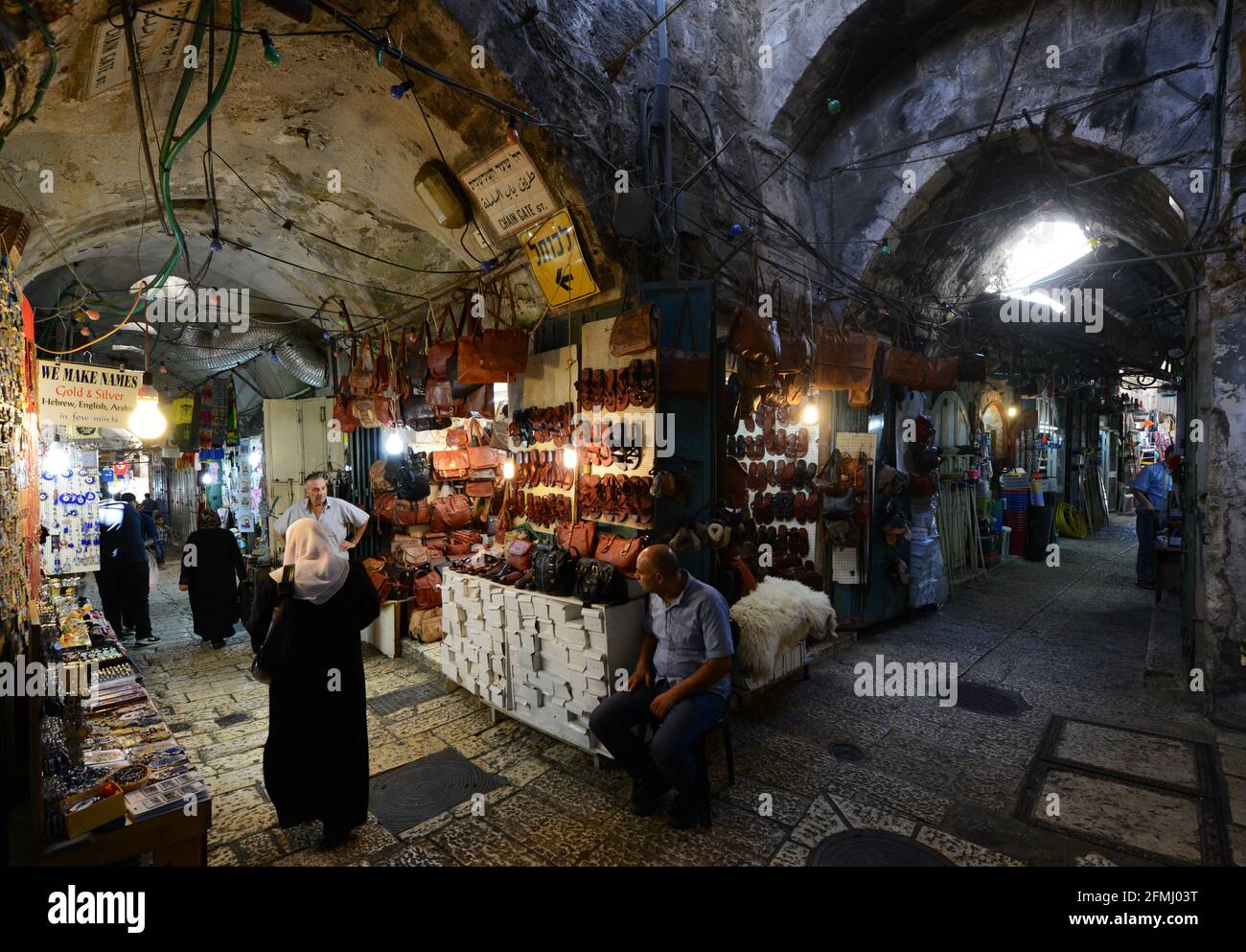 The vibrant old markets in the Muslim quarter in the old city of ...