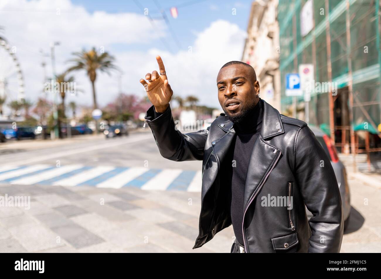 Taxi hand man road hi-res stock photography and images - Alamy