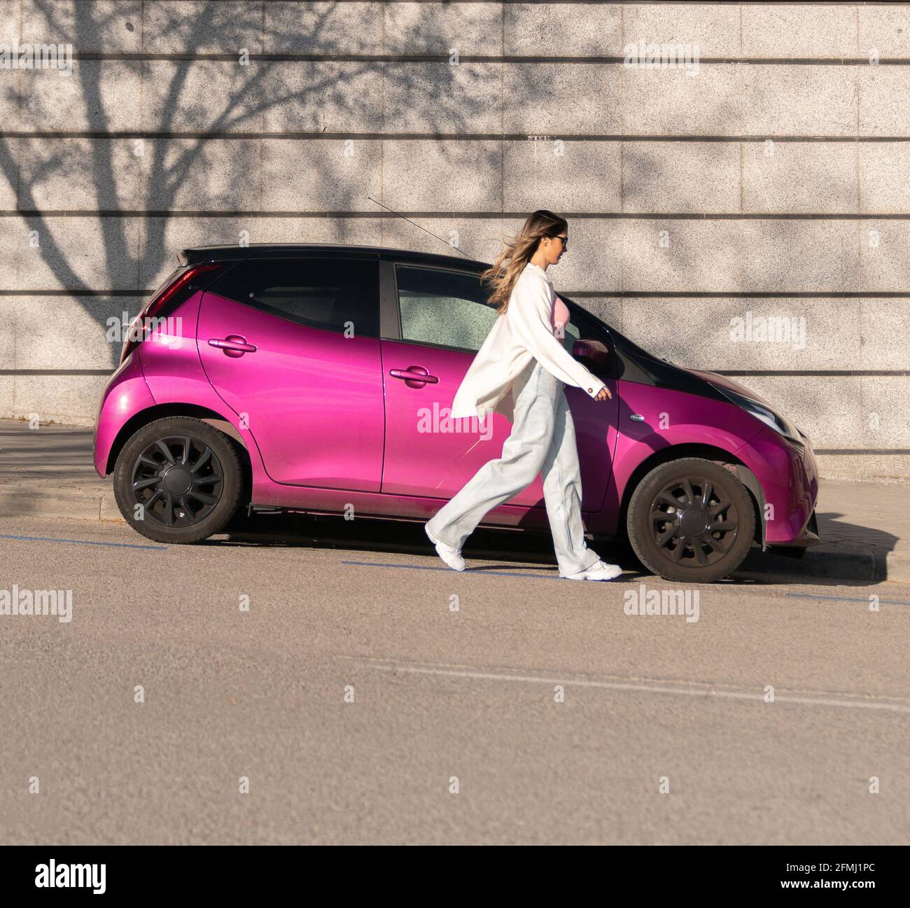 Parked car at slope hi-res stock photography and images - Alamy