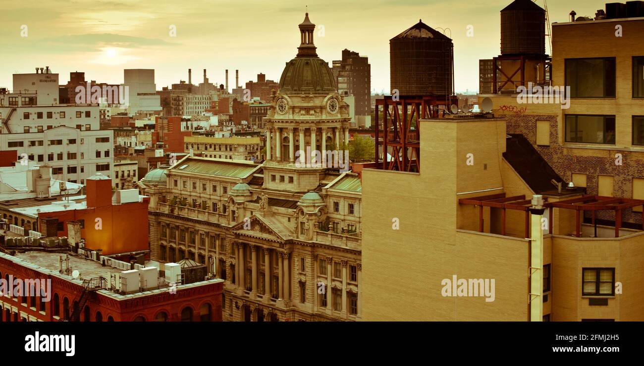 Rooftop view of old buildings, New York Stock Photo - Alamy