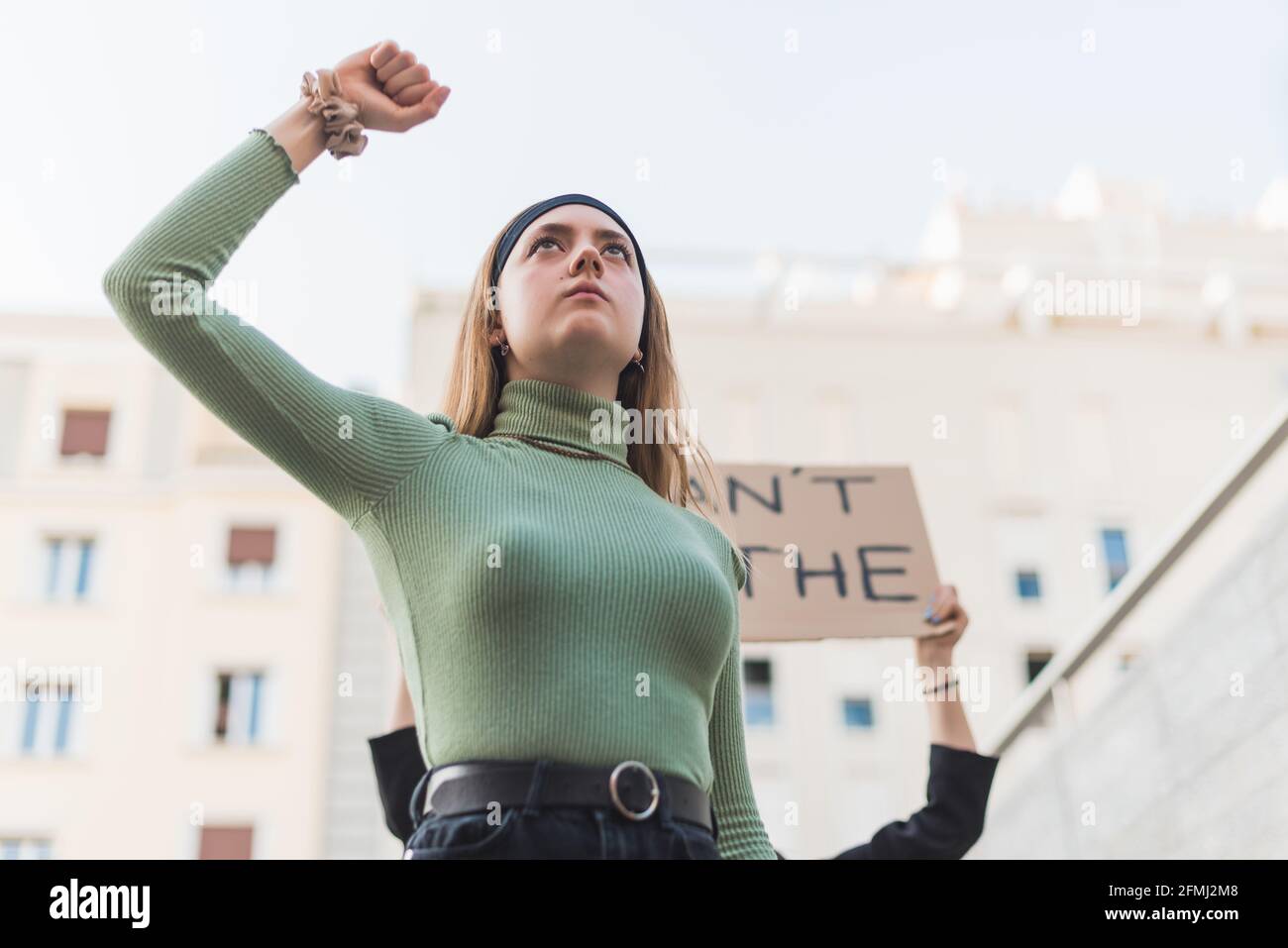 Female blm activist with blm placard hi-res stock photography and ...