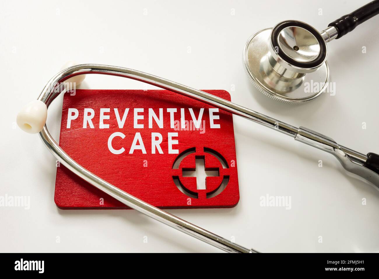 Sign preventive health care and medical stethoscope Stock Photo - Alamy