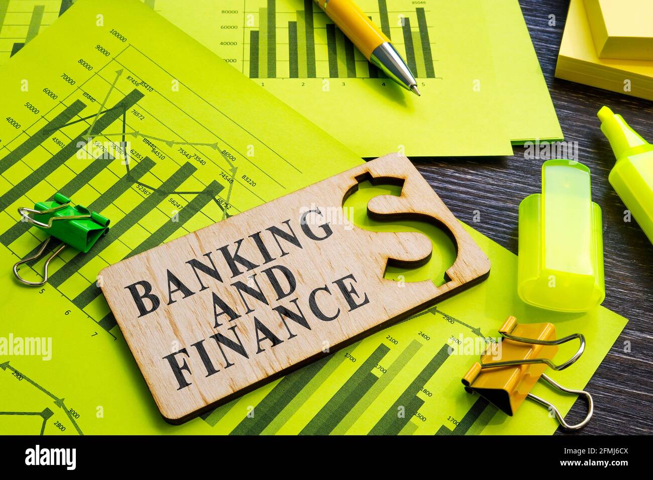 Words Banking And Finance on the plate, charts and reports Stock Photo ...