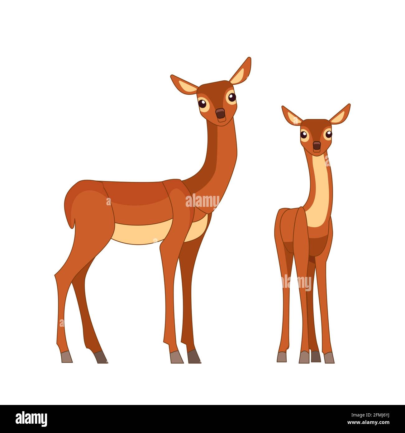 Beautiful deer family. Wildlife of forest mammals. Cartoon flat style ... Beautiful deer family. Wildlife of forest mammals. Cartoon flat style ...