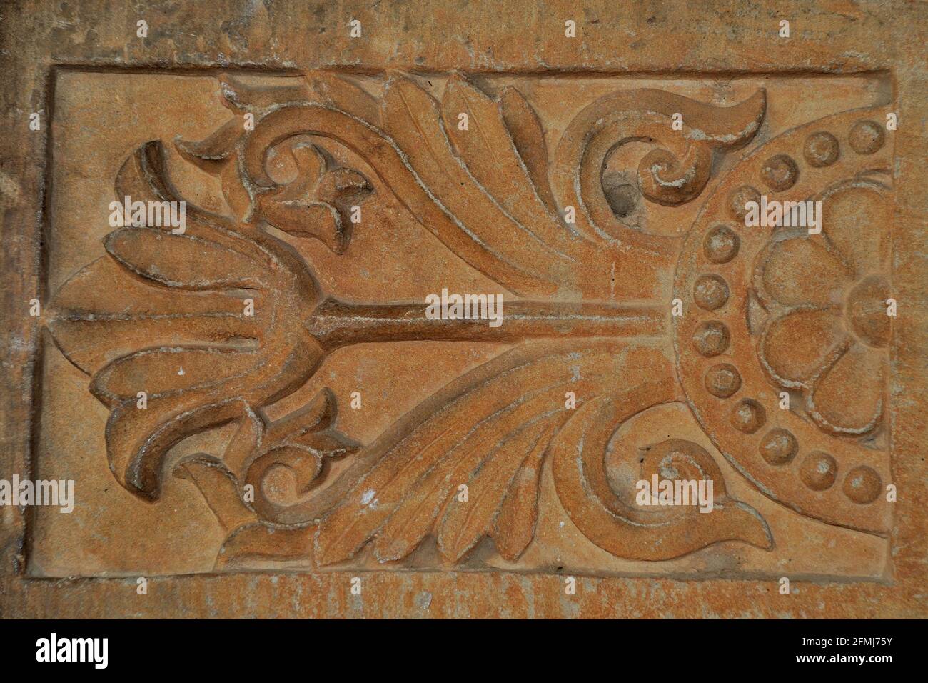Carving details on the inner wall of Amar Mahal Museum and Library ...