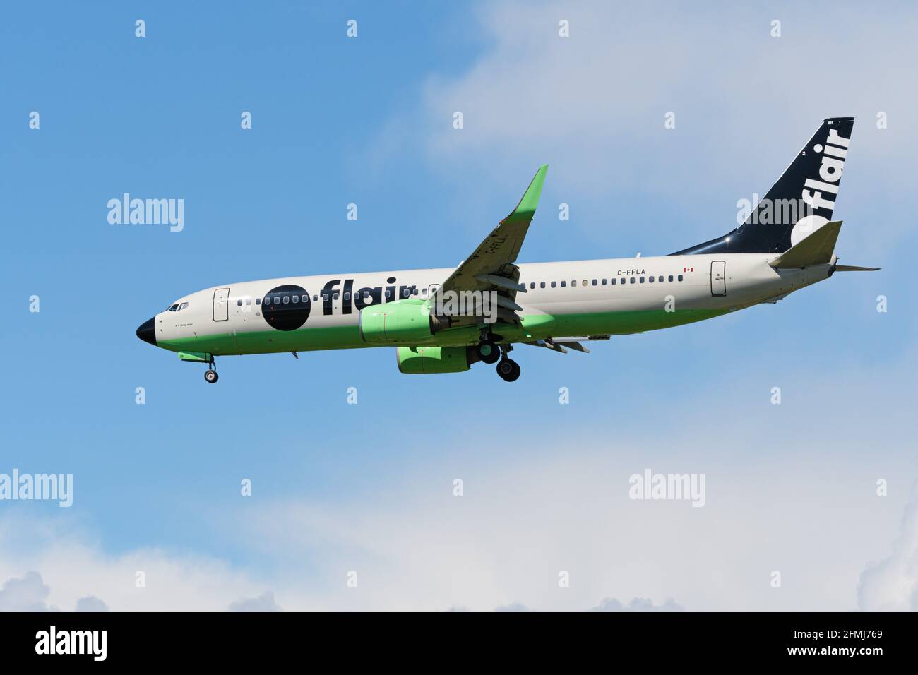 Richmond, British Columbia, Canada. 7th May, 2021. A Flair Airlines ...