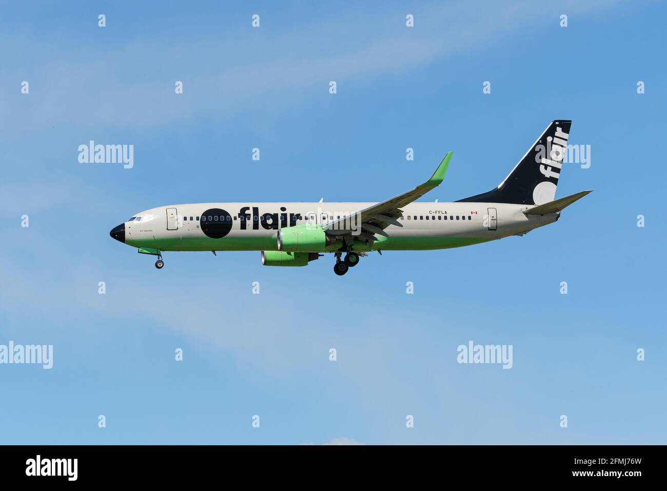Richmond, British Columbia, Canada. 7th May, 2021. A Flair Airlines ...