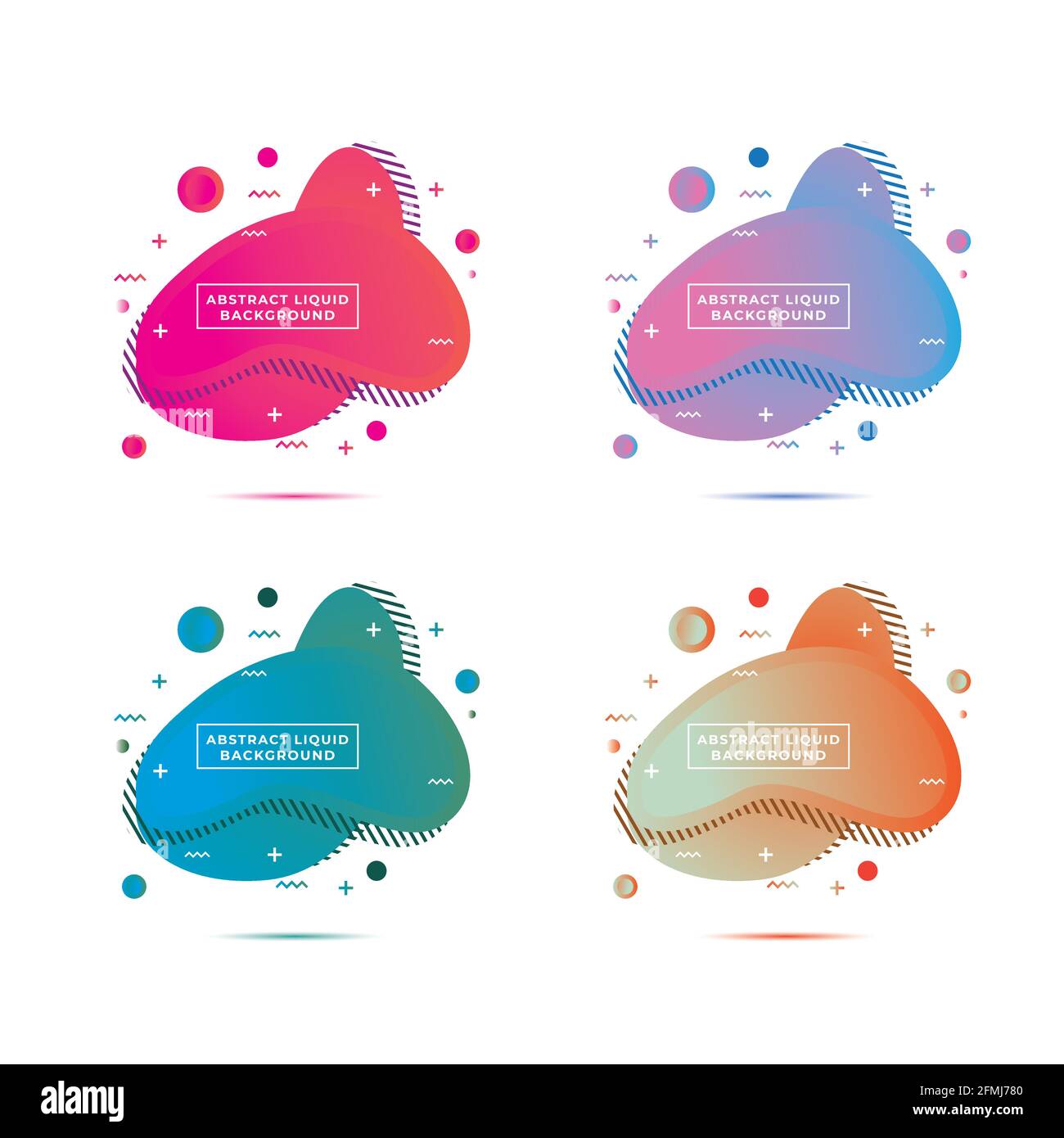 Modern abstract gradient liquid background vector set in four styles ...
