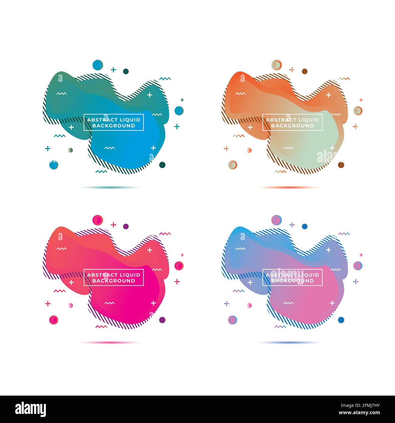 Modern abstract gradient liquid background vector set in four styles ...