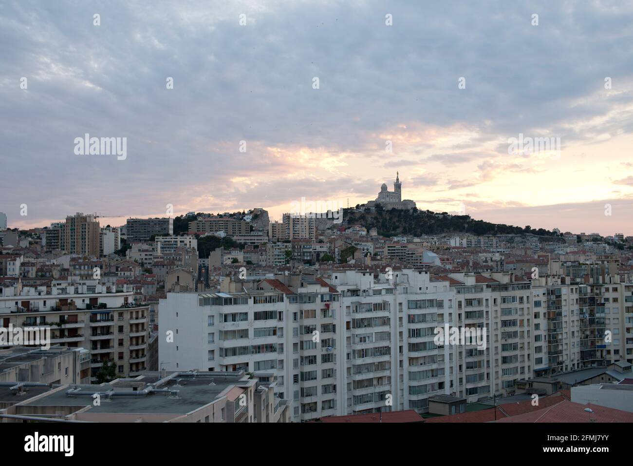 Modernist apartment block and Marseille Cathedral Stock Photo - Alamy