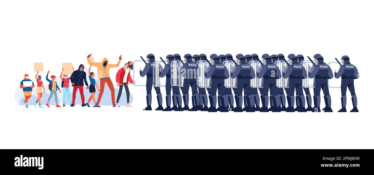 Riot police shields crowds Stock Vector Images - Alamy