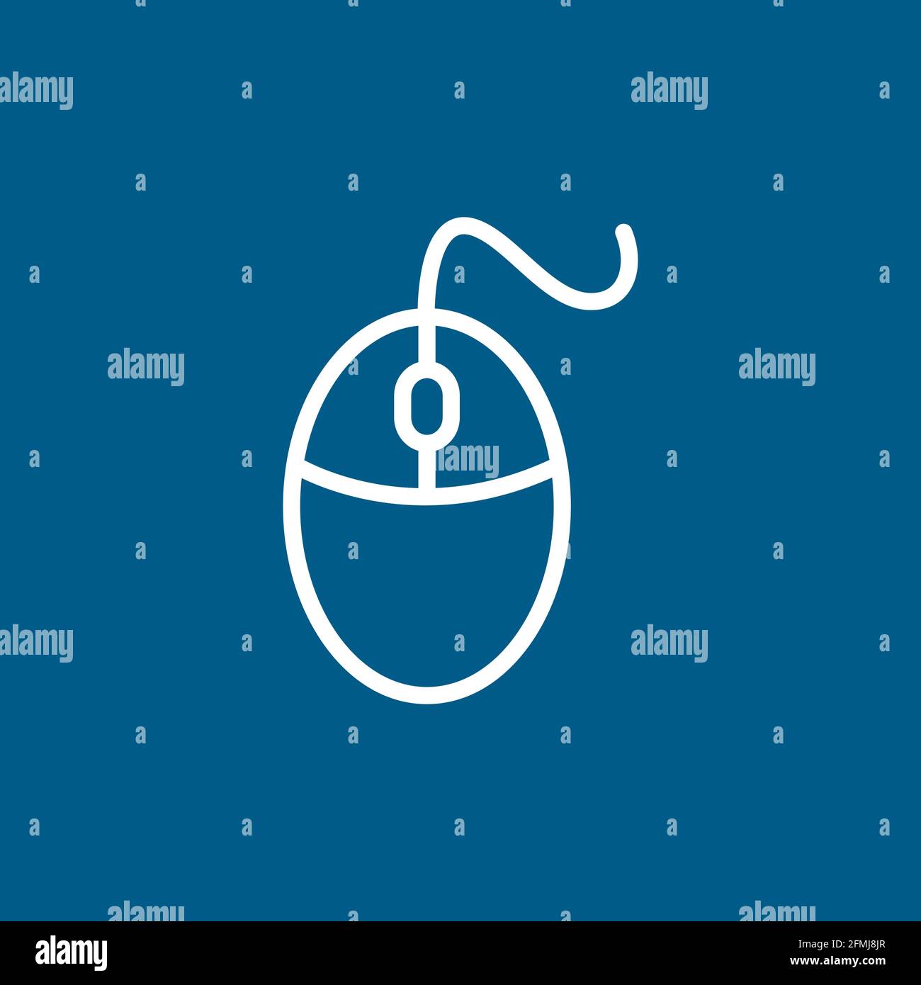 Mouse Line Icon On Blue Background. Blue Flat Style Vector Illustration ...