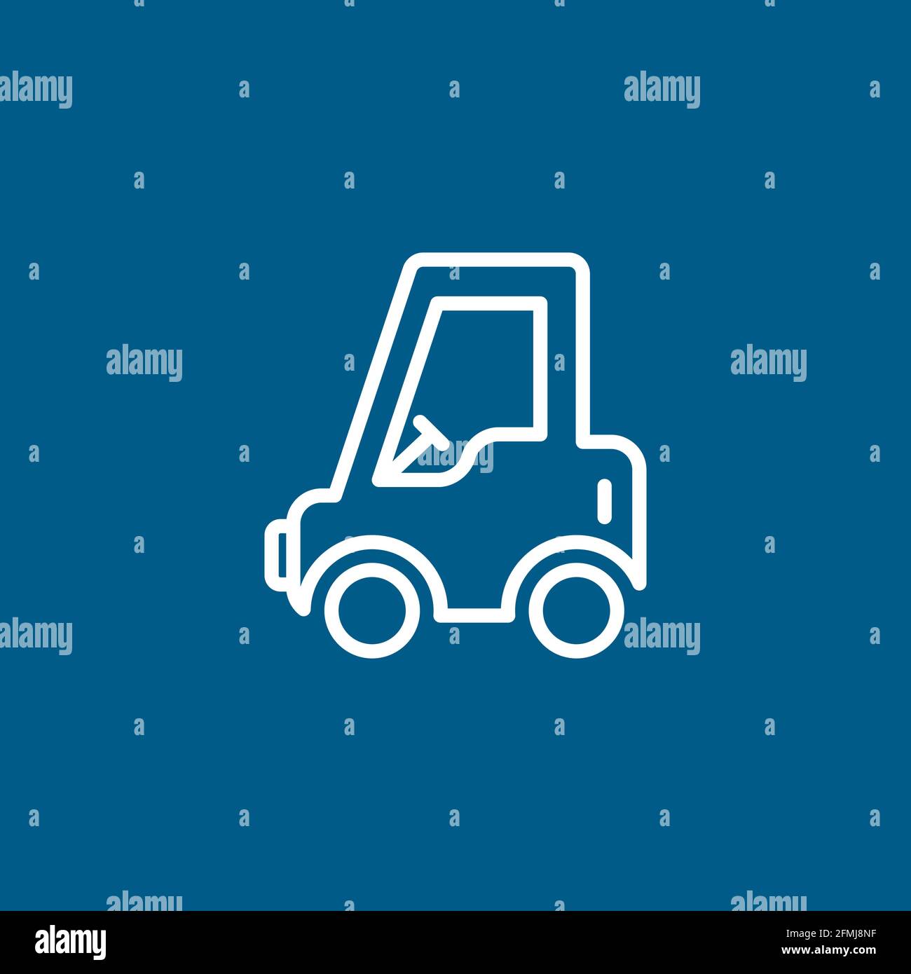 Nano Car Line Icon On Blue Background. Blue Flat Style Vector ...