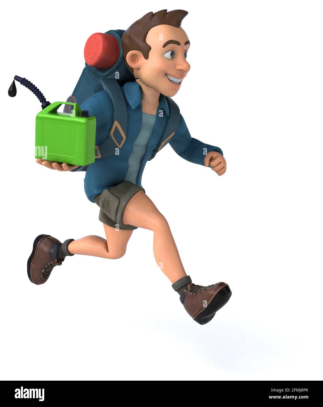 Fun illustration of a 3D cartoon backpacker Stock Photo - Alamy