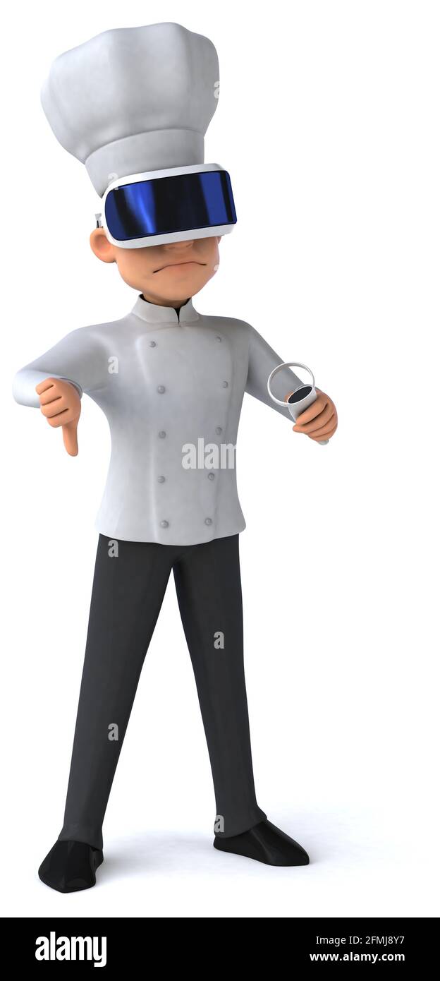 Fun 3D Illustration of a chef with a VR Helmet Stock Photo - Alamy