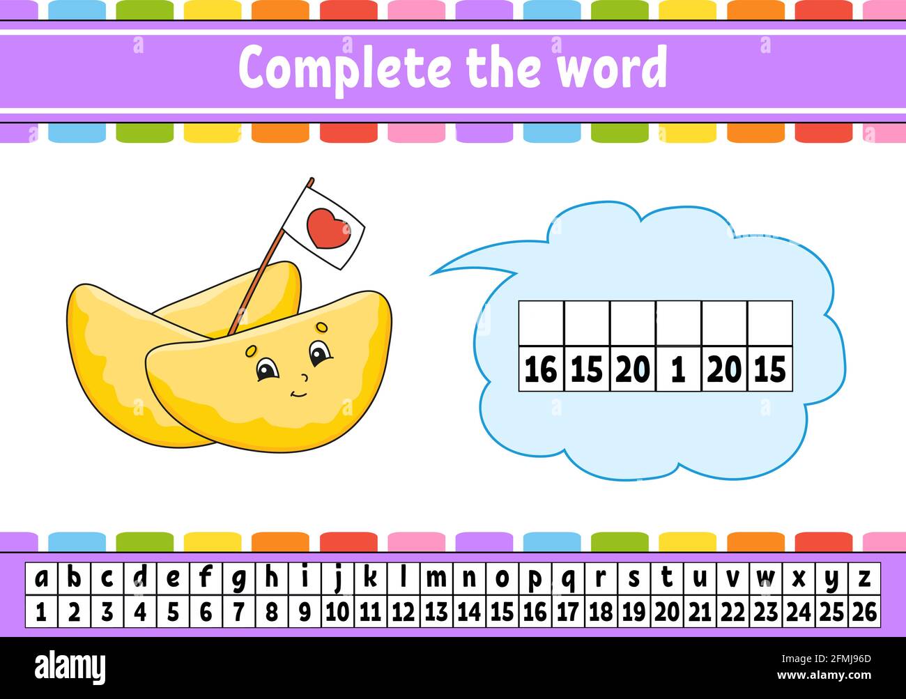 Complete the words. Cipher code. Learning vocabulary and numbers ...