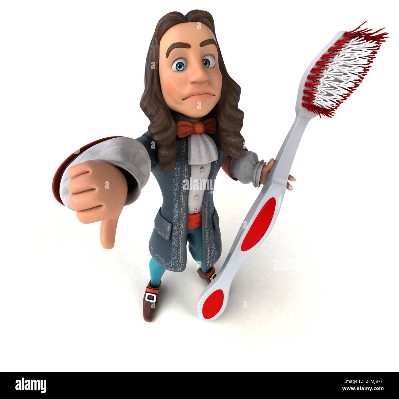 3D Illustration of a cartoon man in historical baroque costume Stock ...