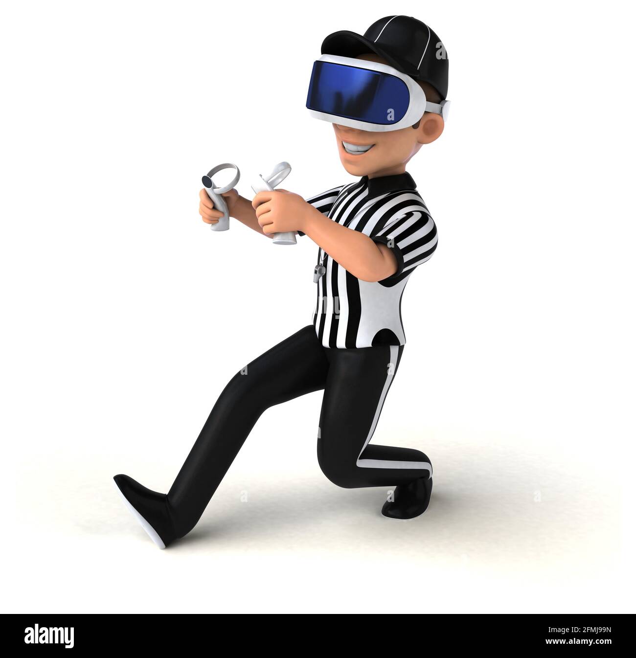 Fun 3D Illustration of a referee with a VR Helmet Stock Photo - Alamy