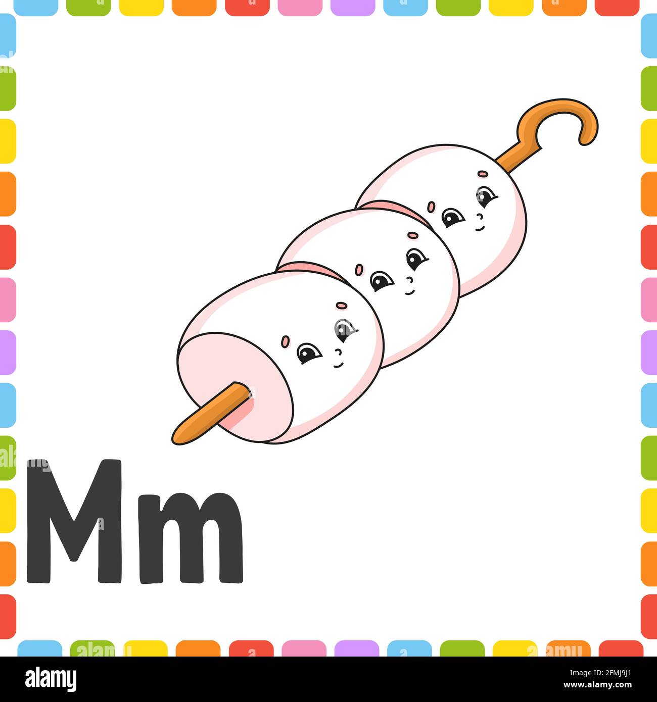 English alphabet. ABC square flash cards. Cartoon character isolated on ...