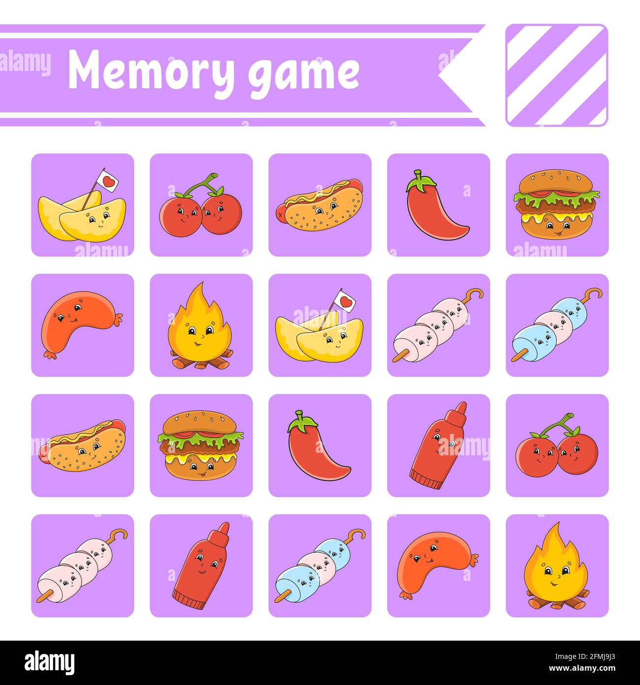 Memory game for kids. Education developing worksheet. Activity page ...