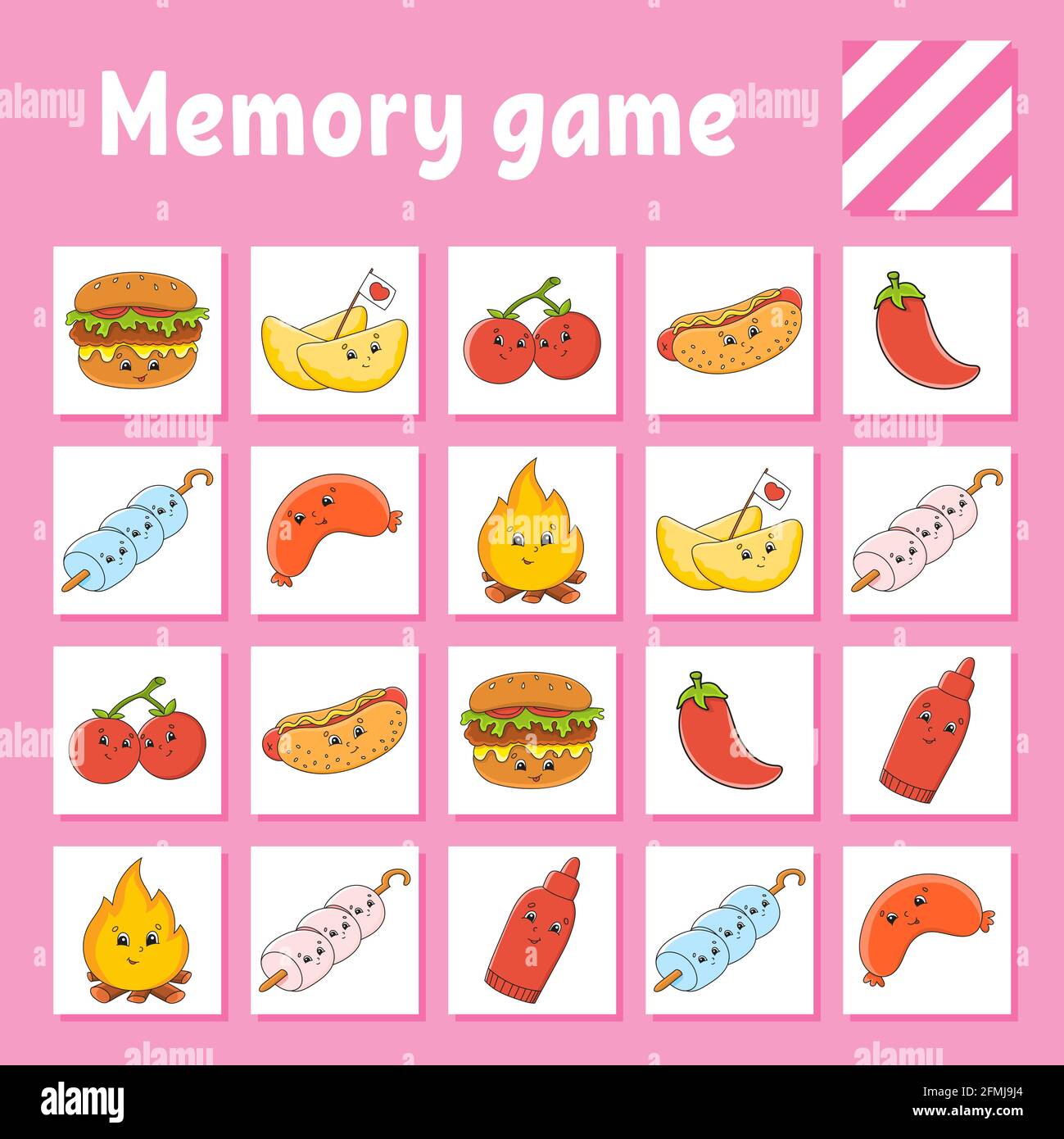 Memory game for kids. Education developing worksheet. Activity page ...