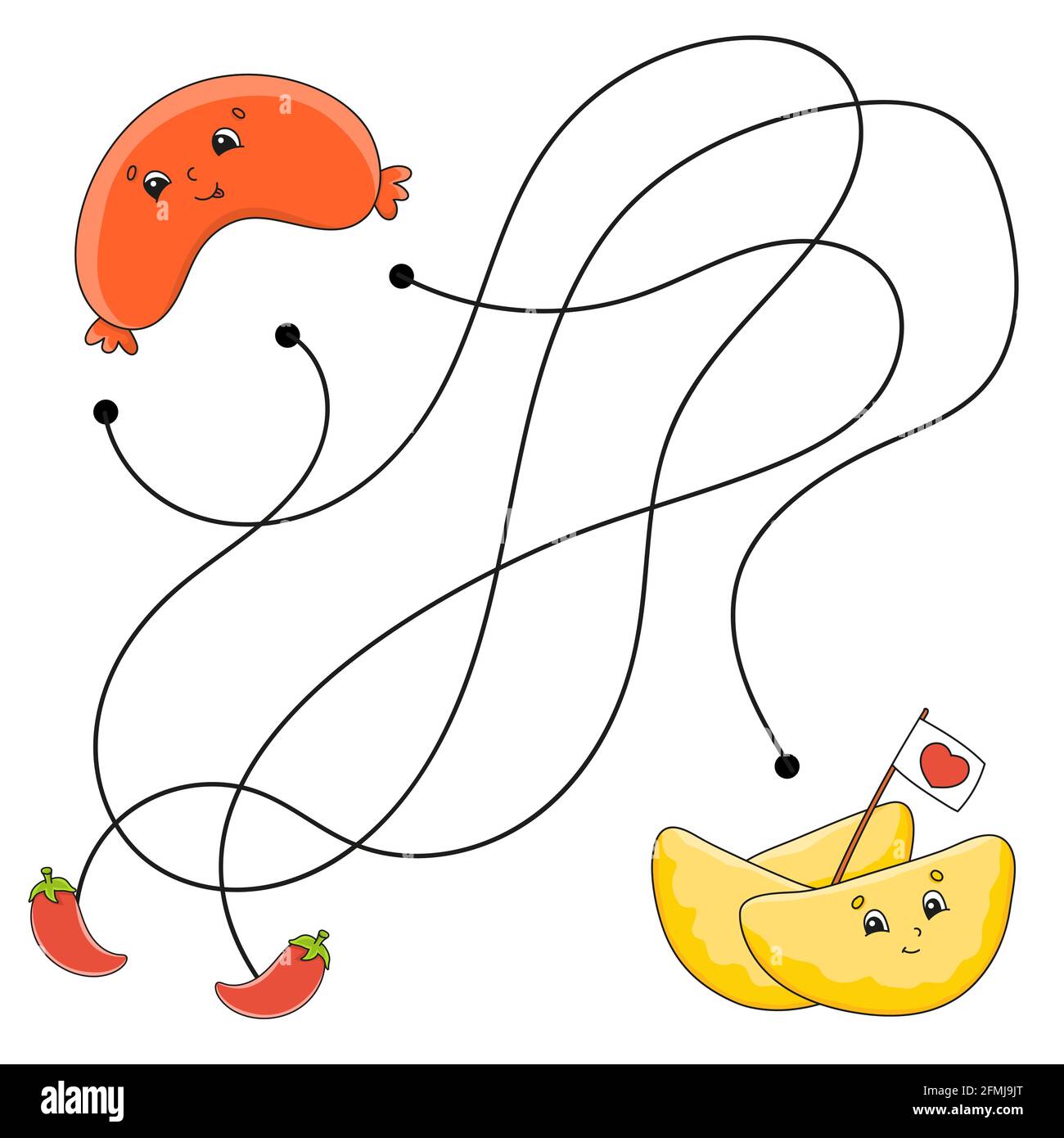 Easy maze. Labyrinth for kids. Activity worksheet. Puzzle for children ...