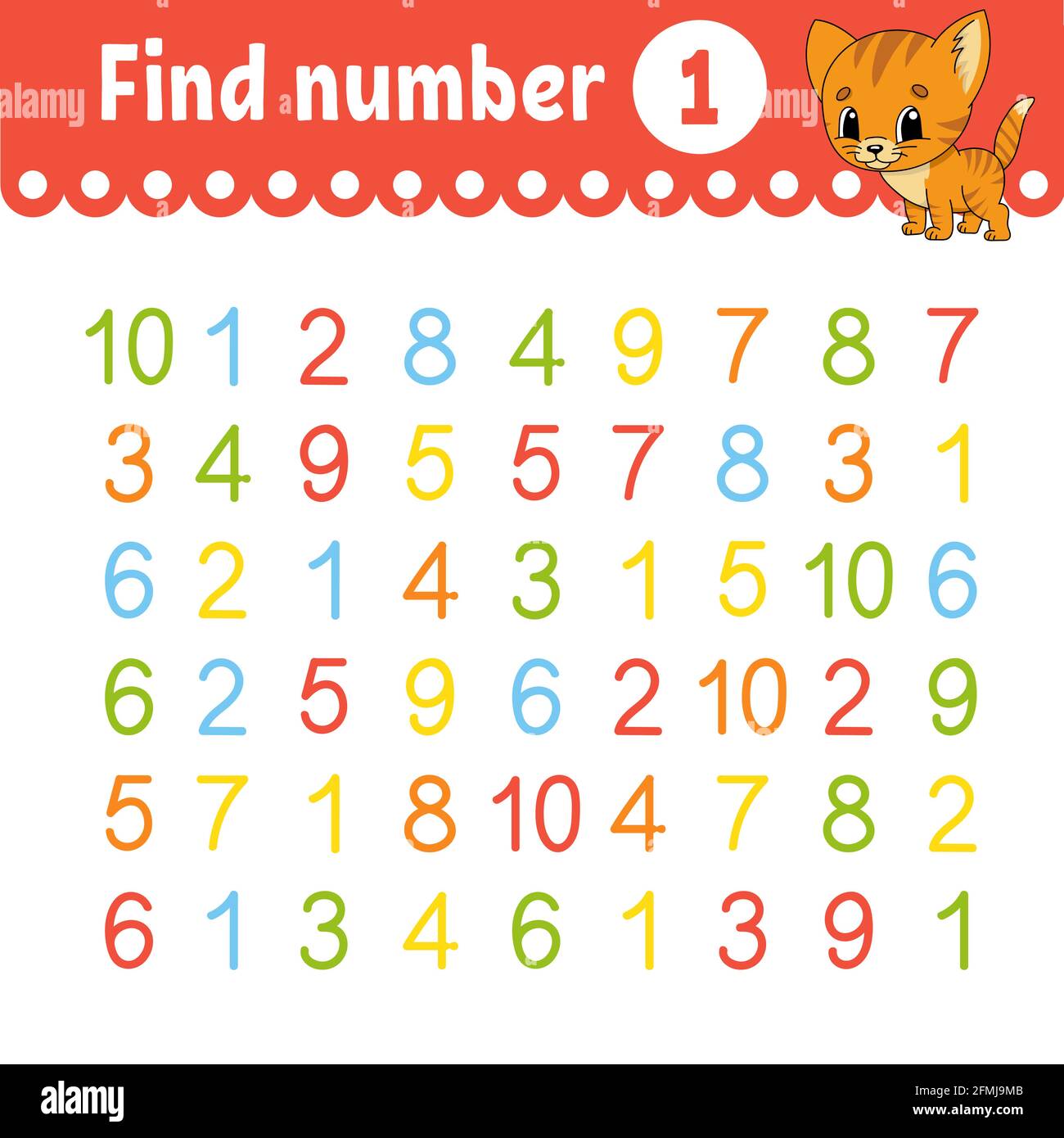 Find number. Education developing worksheet. Activity page with ...