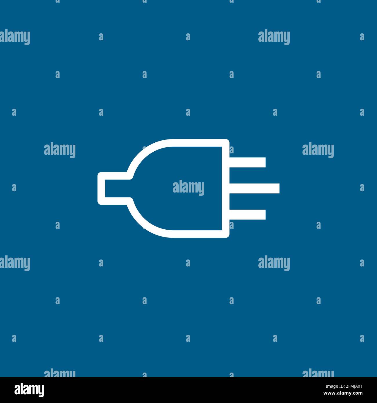 Plug Line Icon On Blue Background. Blue Flat Style Vector Illustration ...