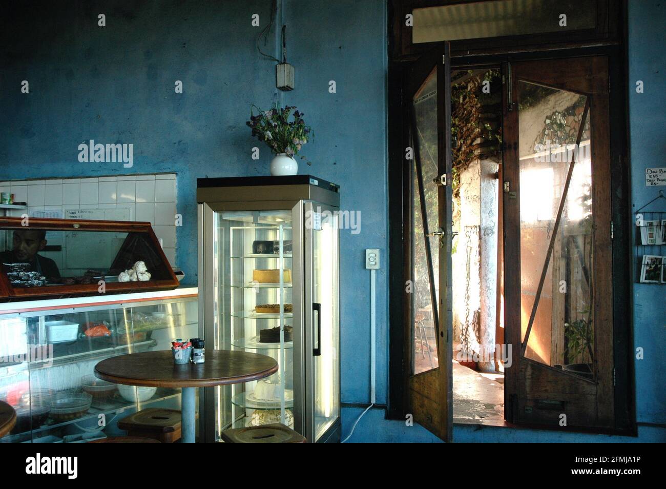 Interior of an old vintage cafe Stock Photo - Alamy