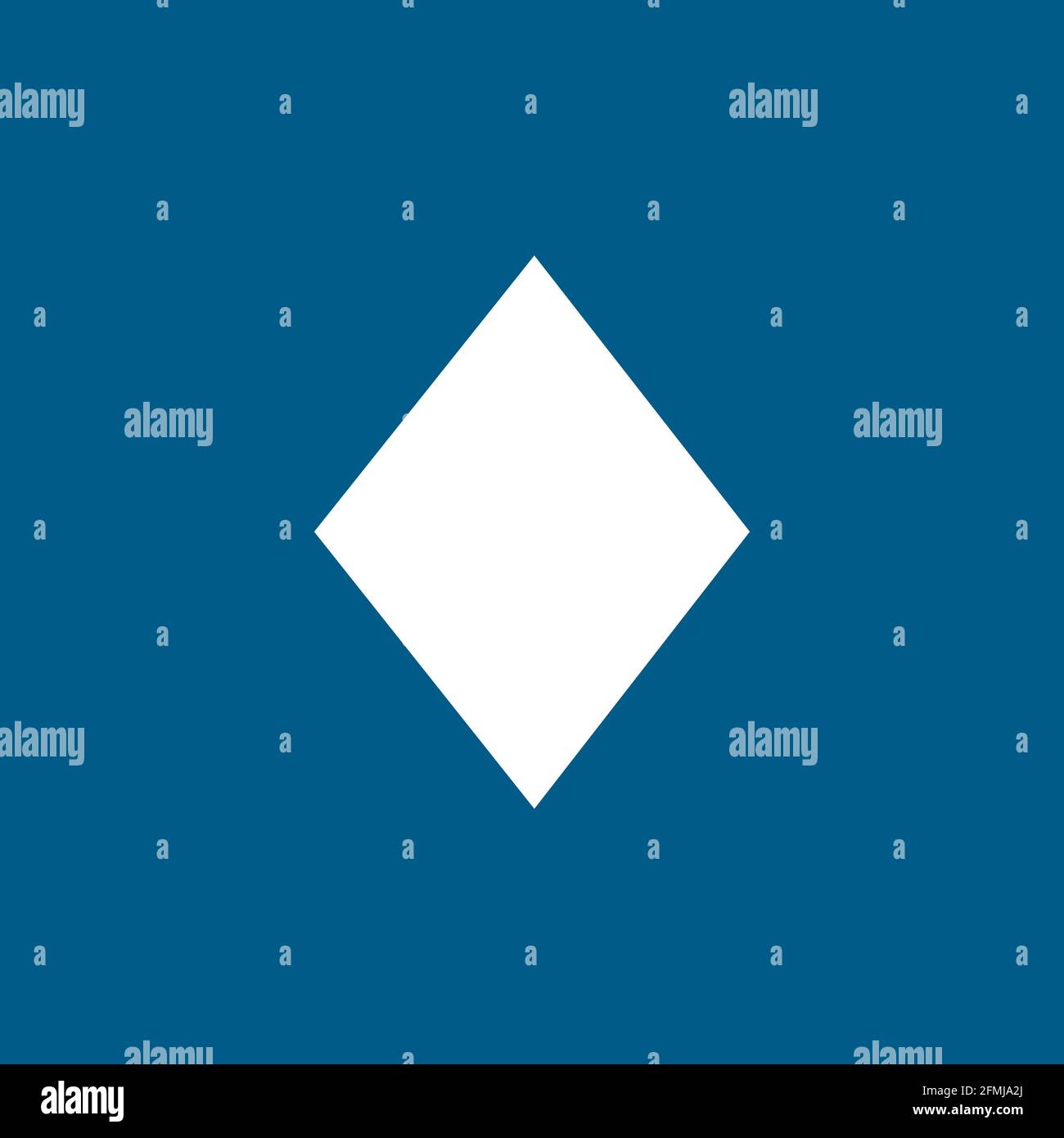 Playing Card Diamond Icon On Blue Background. Blue Flat Style Vector ...