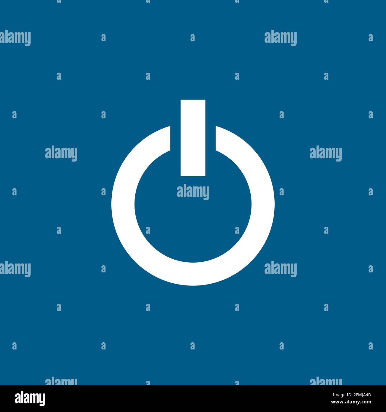 Power Icon On Blue Background. Blue Flat Style Vector Illustration ...
