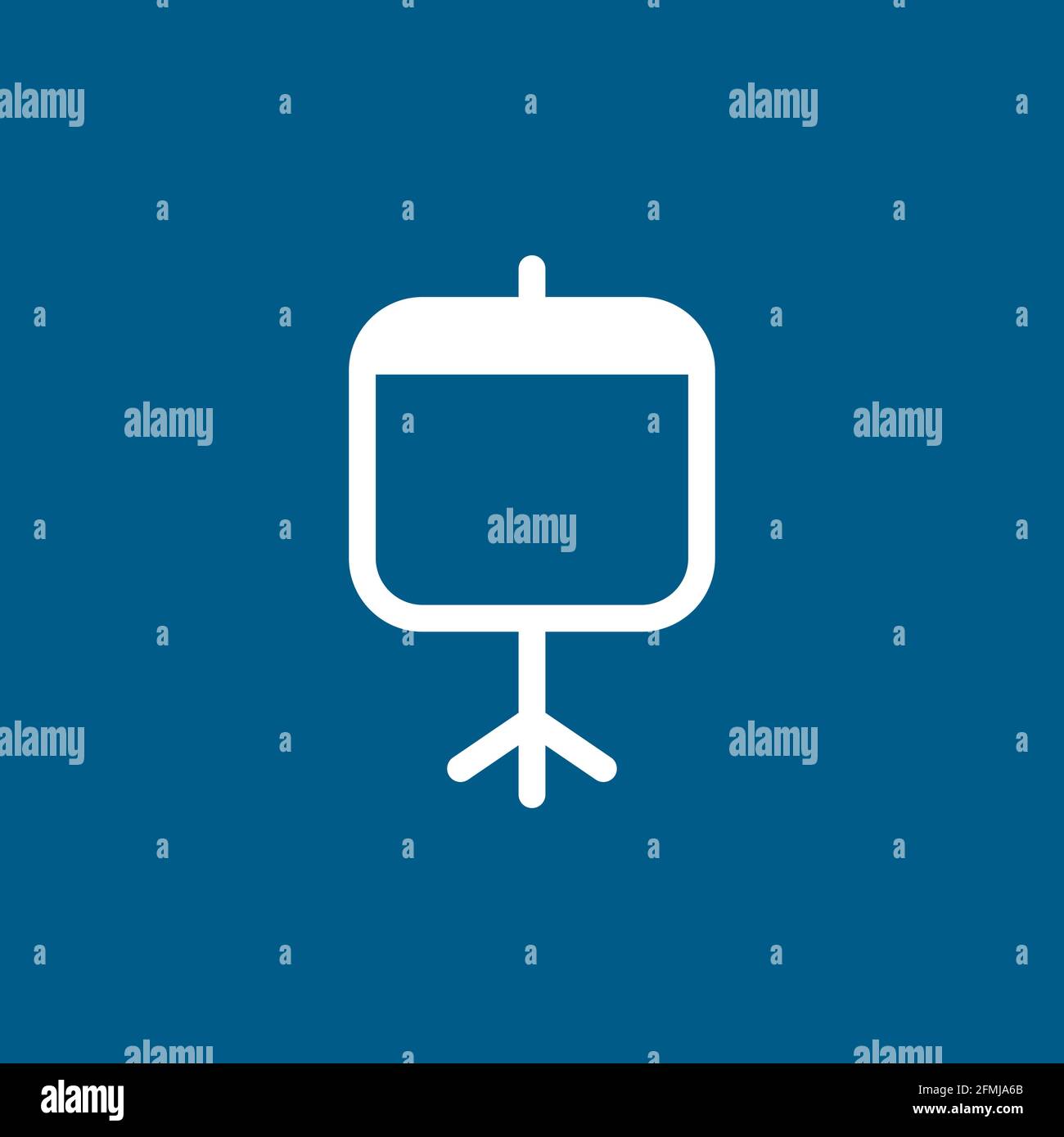 Projector Screen Icon On Blue Background. Blue Flat Style Vector ...