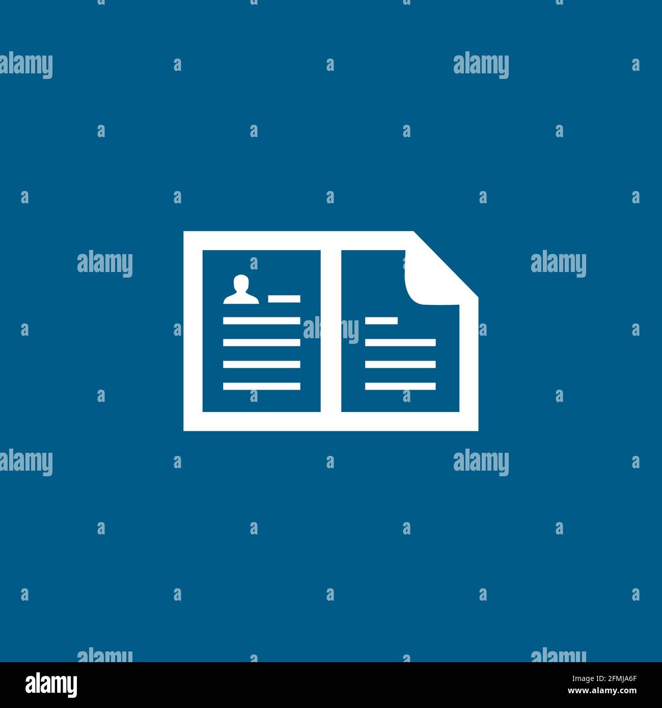 Resume Icon On Blue Background. Blue Flat Style Vector Illustration ...