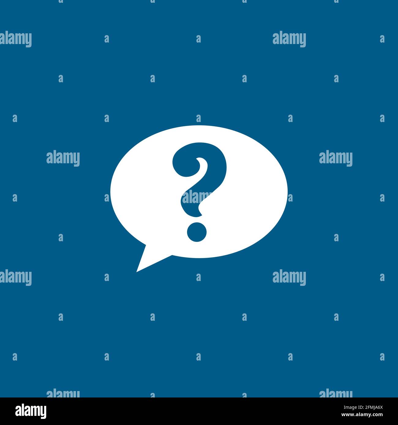 Question Icon On Blue Background. Blue Flat Style Vector Illustration ...