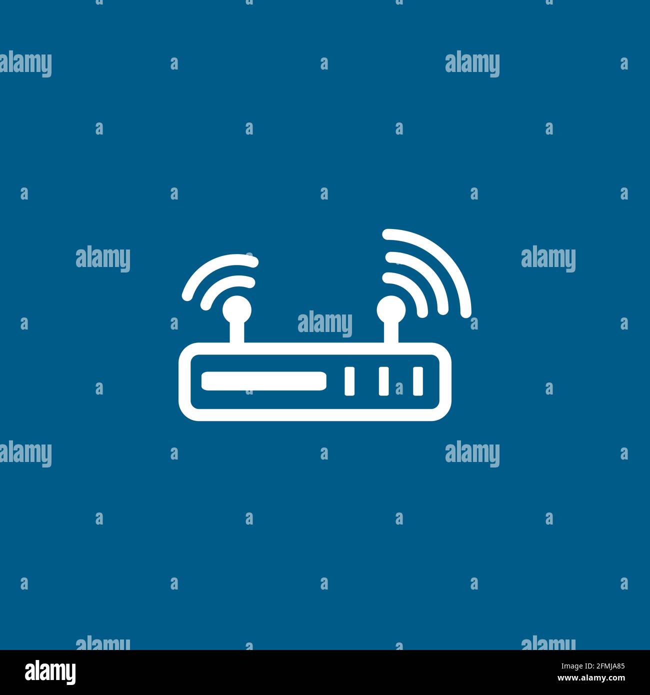Router Line Icon On Blue Background. Blue Flat Style Vector ...