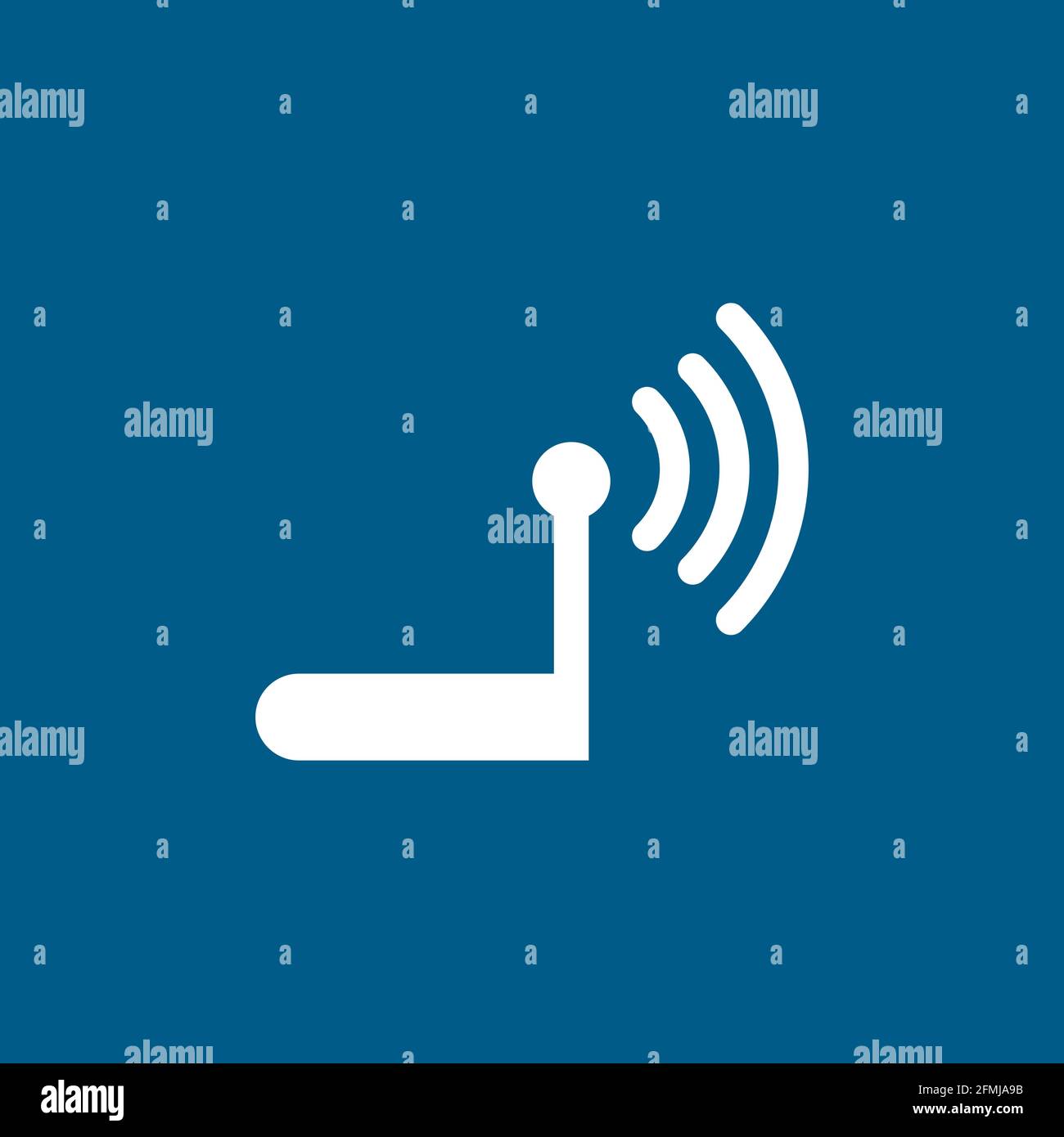 Router Icon On Blue Background. Blue Flat Style Vector Illustration ...