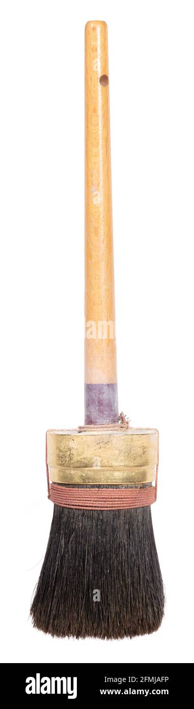 Old paintbrush isolated on a white background Stock Photo - Alamy