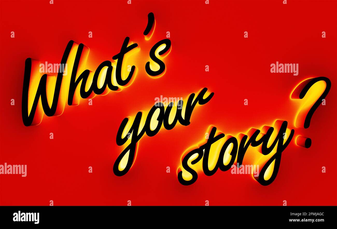 What's your story written in 3d, isolated Stock Photo - Alamy