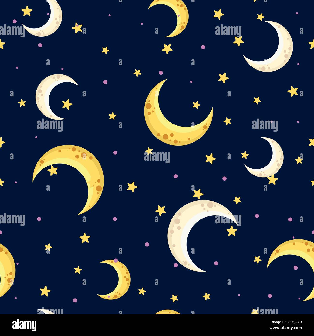 Holiday background, seamless pattern with stars and the moon, star ...
